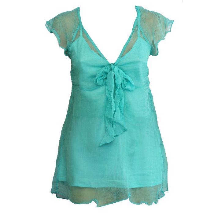 Wallis Aqua Chiffon Cami & Tunic Twinset